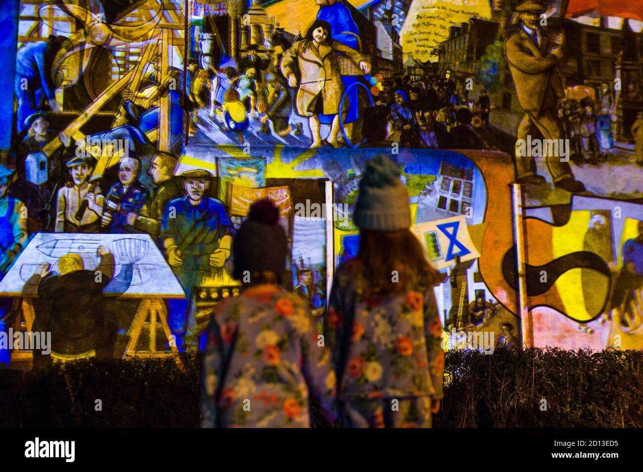 Brother and sister Euan (4) and Bonnie (5) Thompson stand in front of ...
