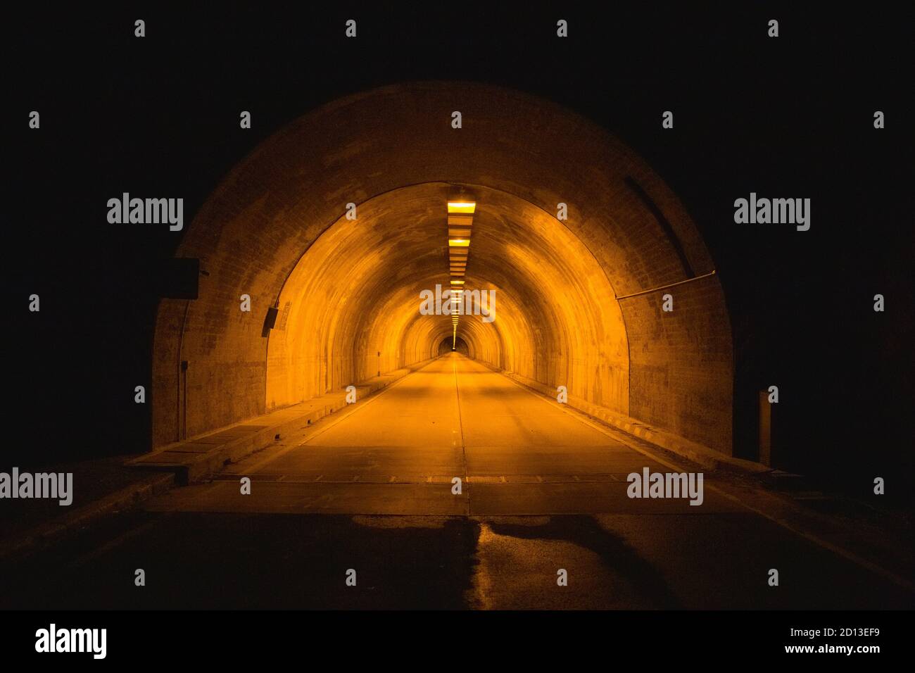 Interior of an urban tunnel with lights Stock Photo - Alamy