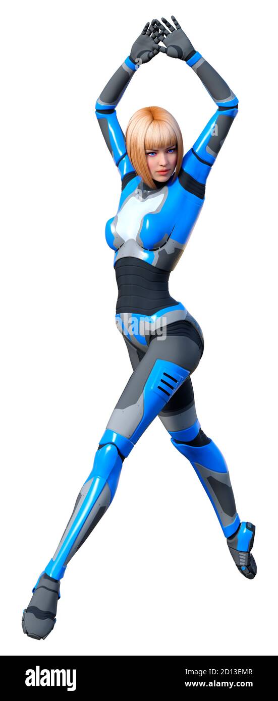 3D rendering of a female robot isolated on white background Stock Photo ...