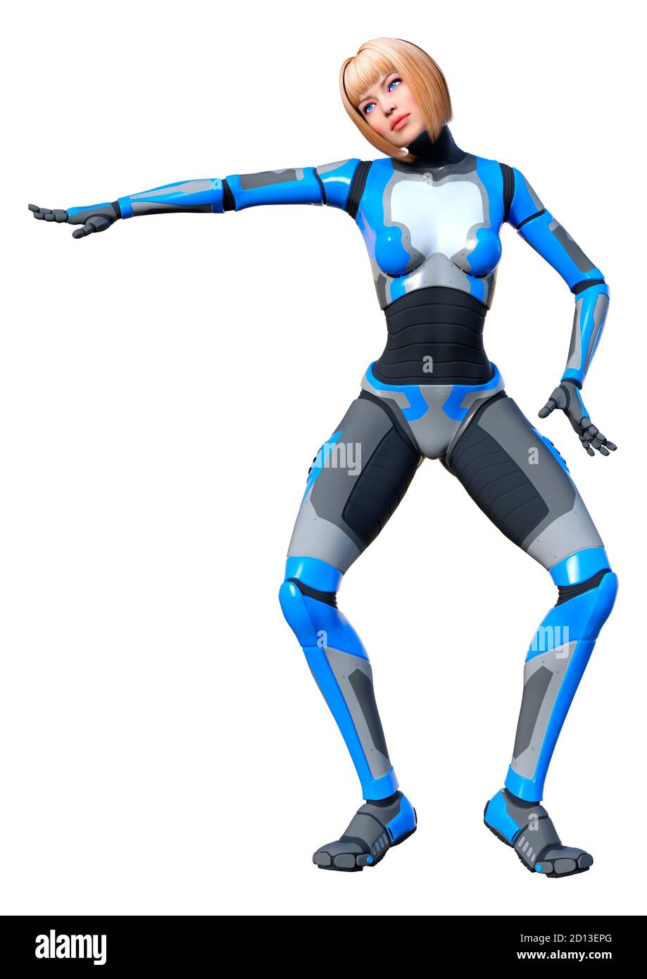 3D rendering of a female robot isolated on white background Stock Photo ...