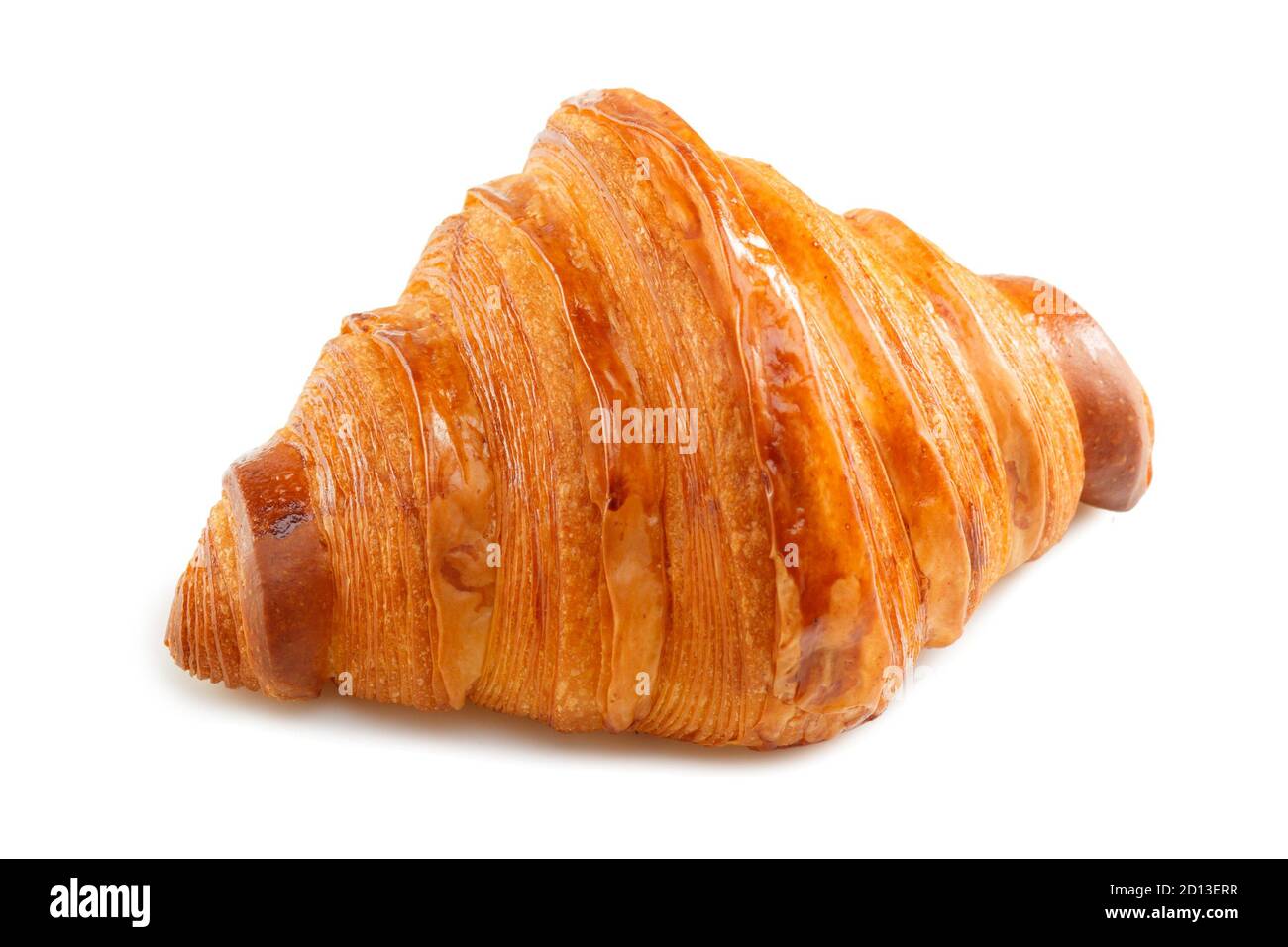 Freshly baked croissant isolated on white background, side view Stock ...