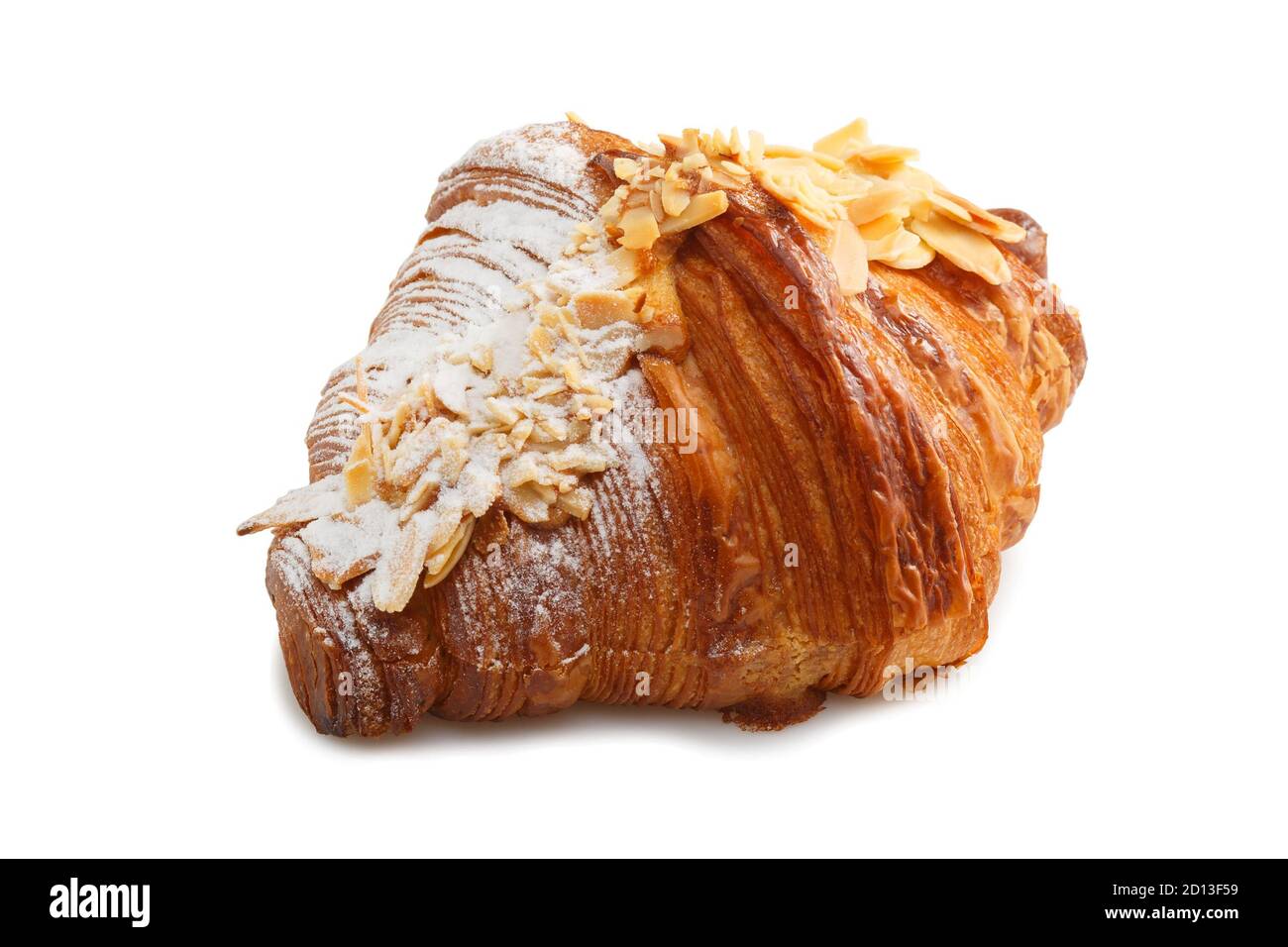 Freshly baked croissant isolated on white background, side view Stock ...