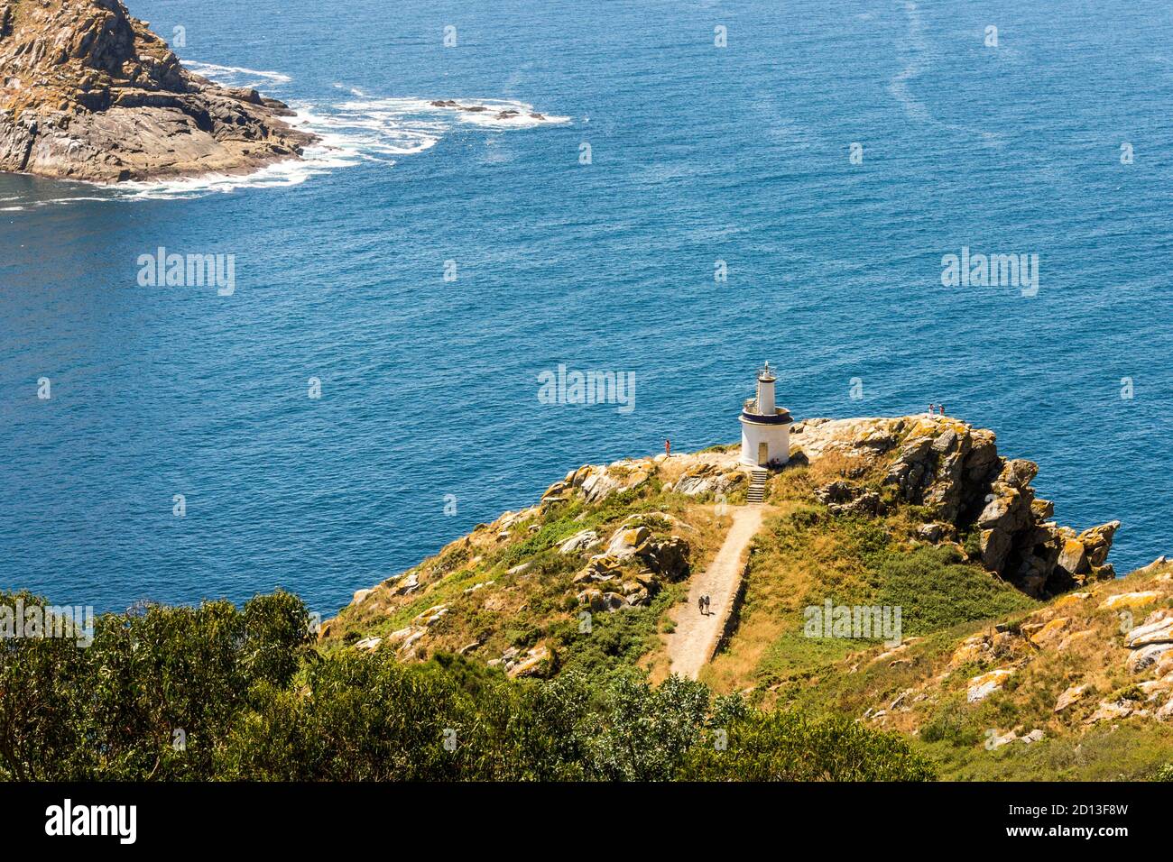 Vigo, Spain. The lighthouse of Illas Cies, and island in Galicia Stock ...