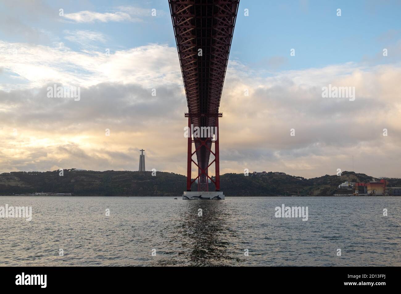 Mesmerizing shot of the 25 April bridge in Lisbon, Portugal Stock Photo ...