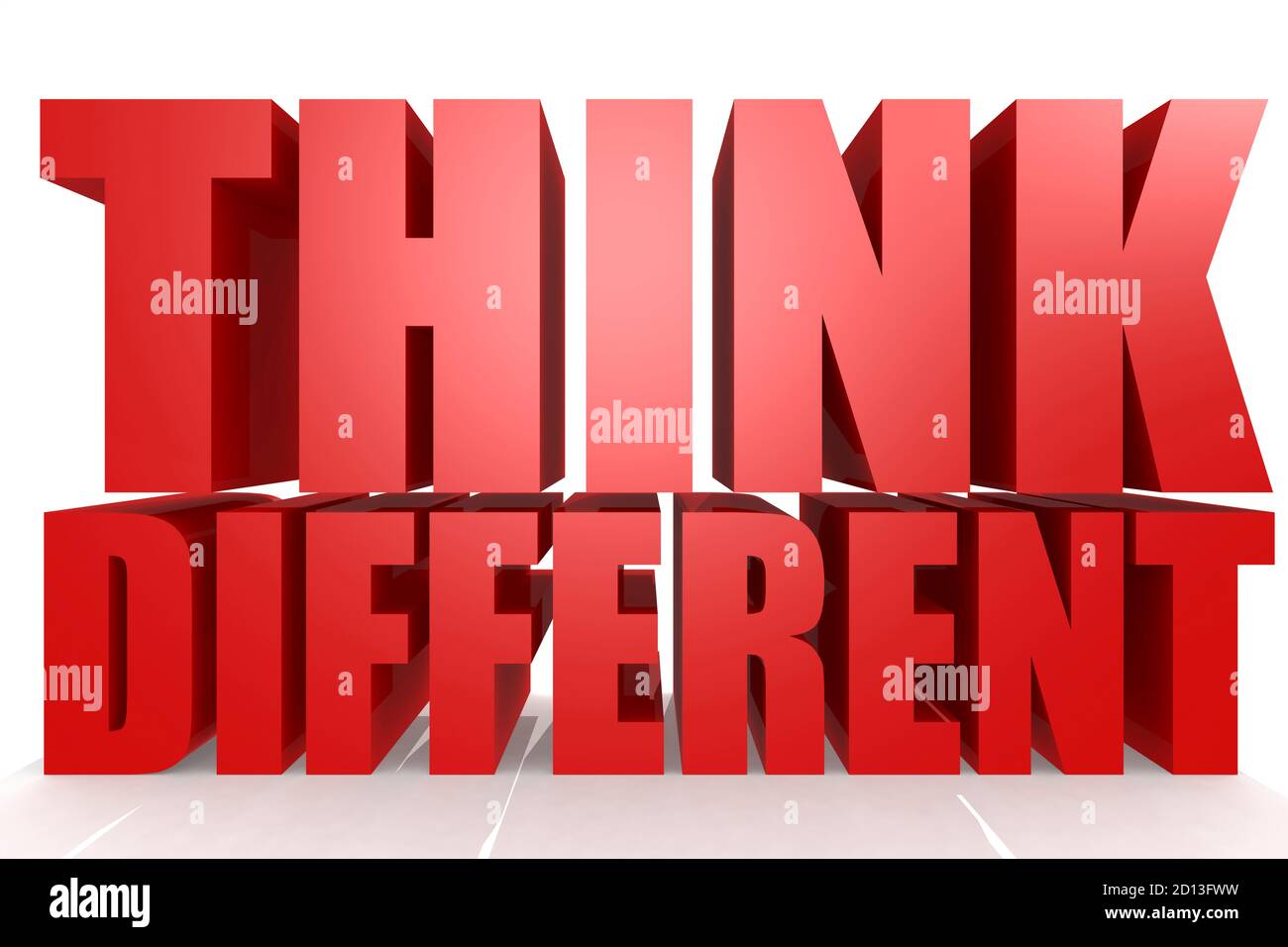 Think different word on white background, 3D rendering Stock Photo - Alamy