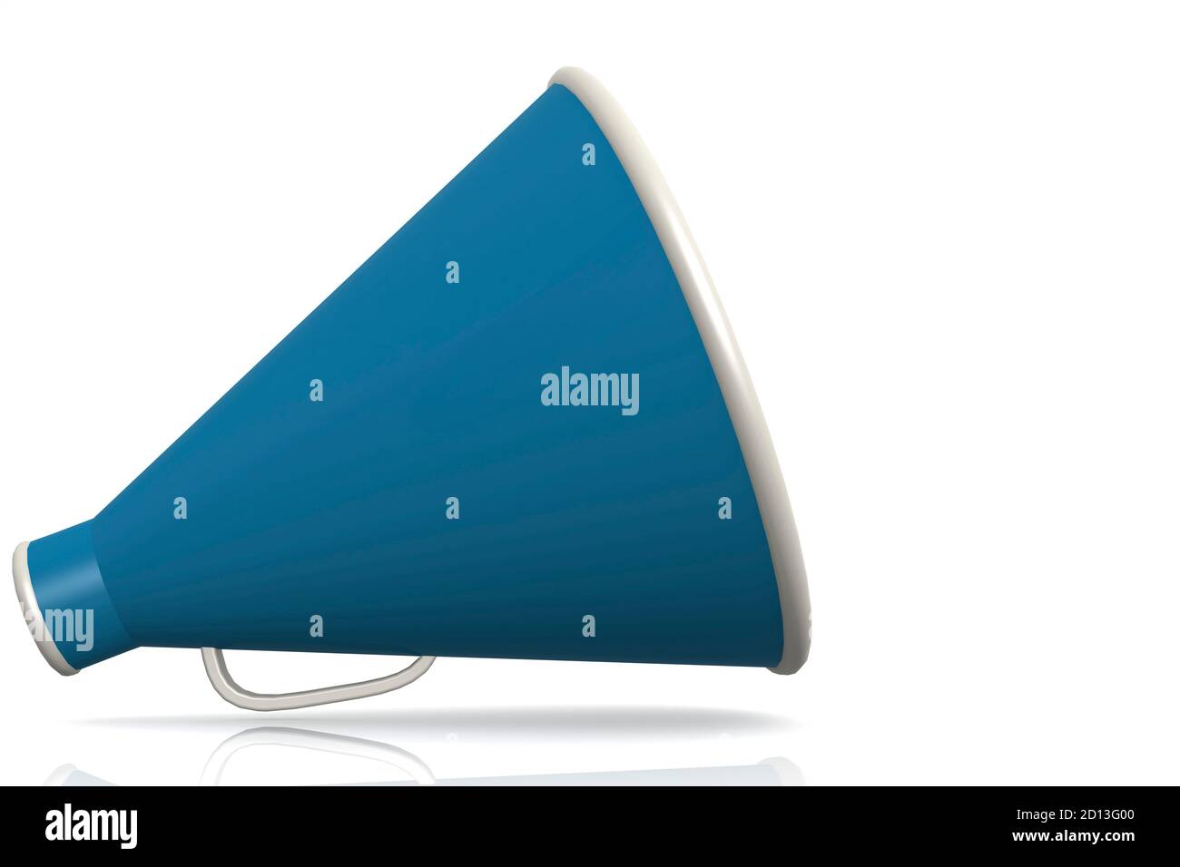 Blue megaphone isolated on white background, 3D rendering Stock Photo ...