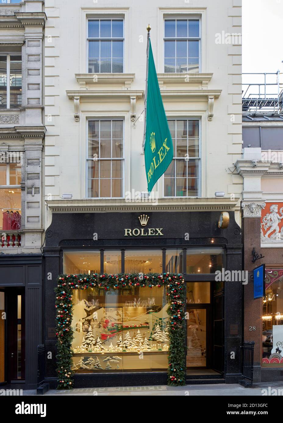 Upmarket shops on Bond street. London cityscape, streets and facades ...