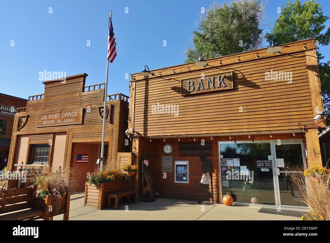 MEDORA, ND -12 SEP 2020- View of the main street in the historic town ...