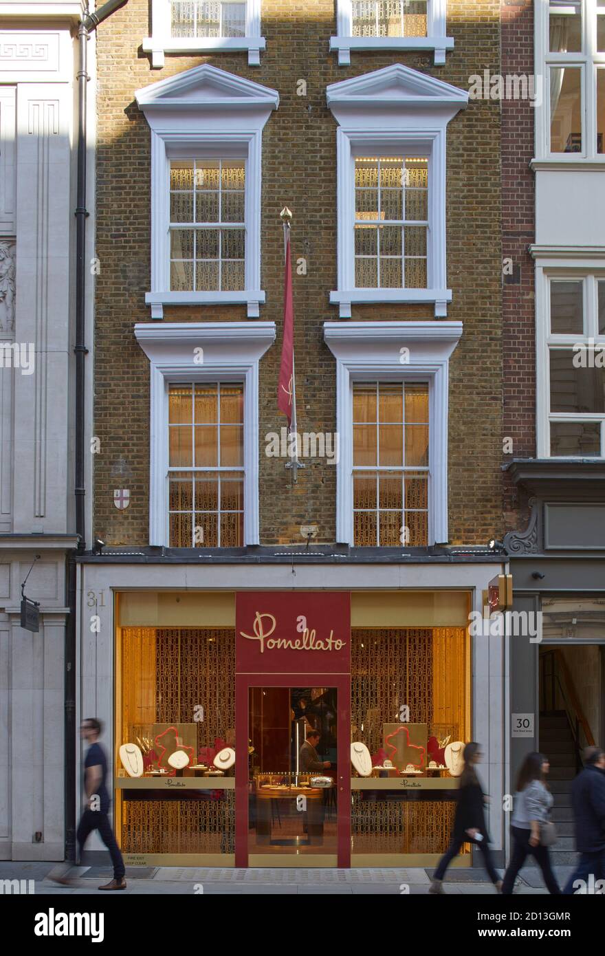 High-end London retail - Bond street. London cityscape, streets and ...