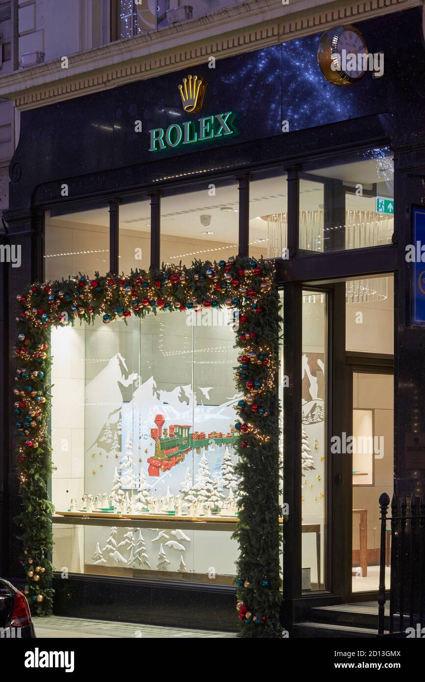 Upmarket shops on Bond street. London cityscape, streets and facades ...