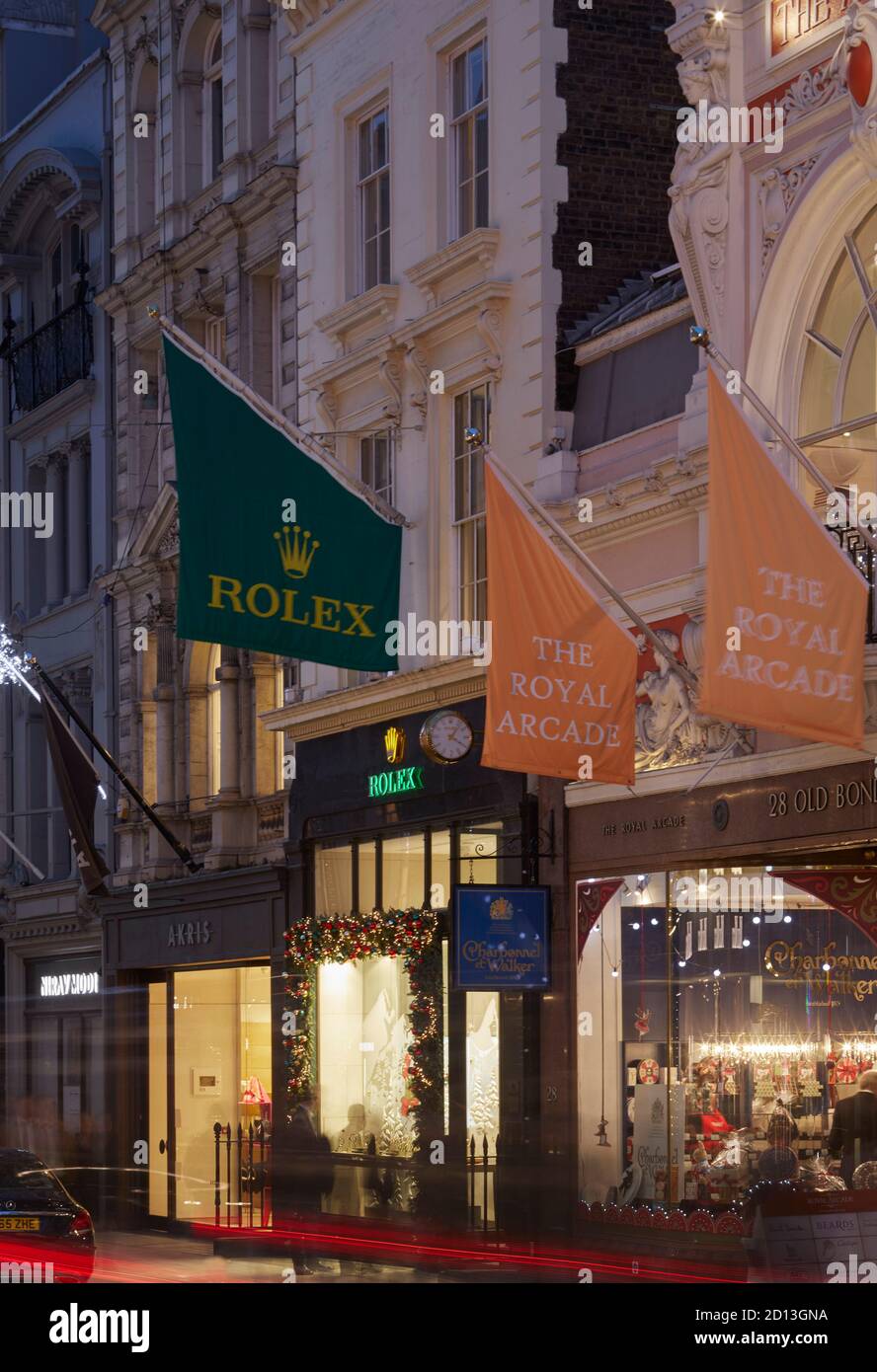 Upmarket shops on Bond street. London cityscape, streets and facades ...