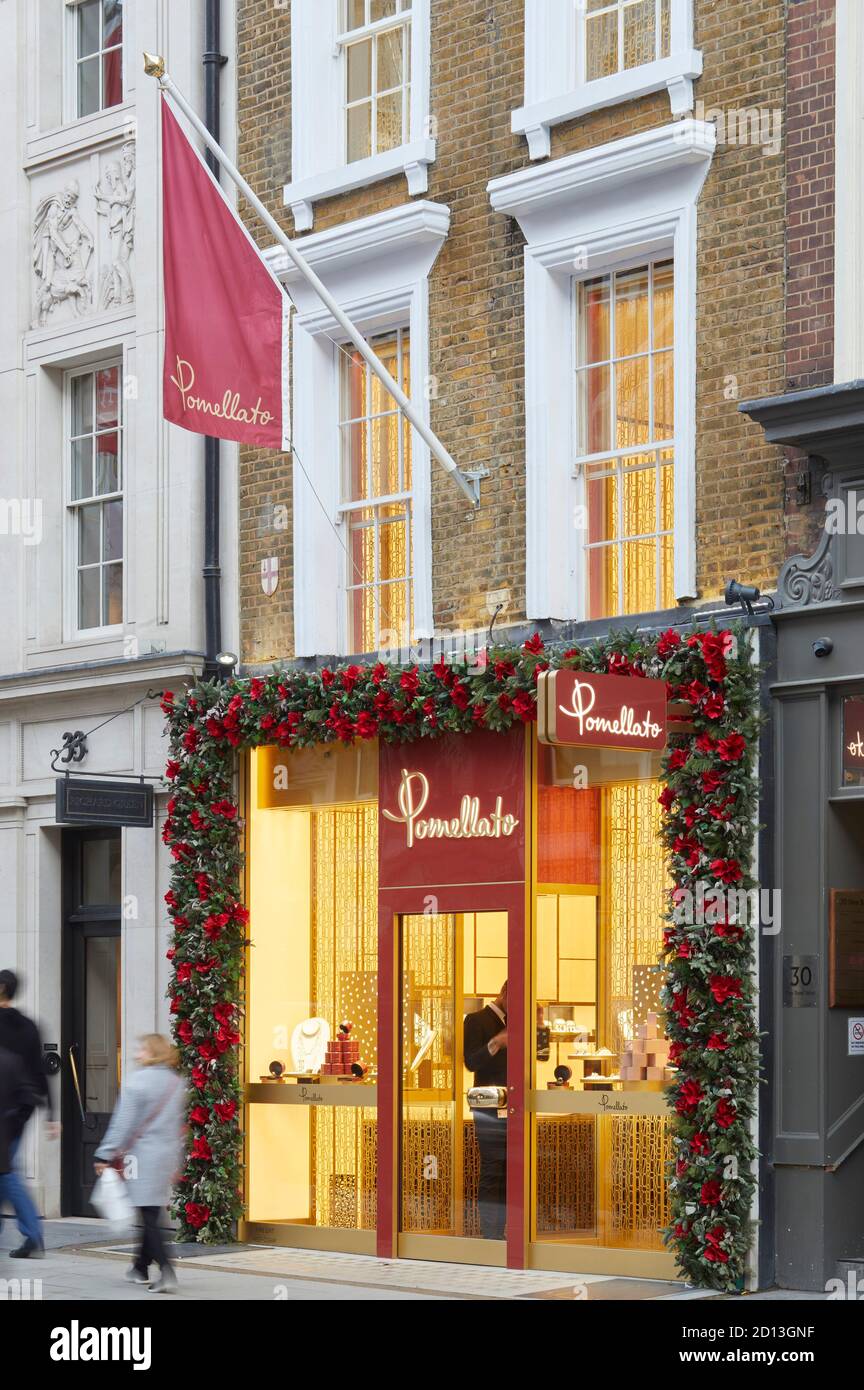 Upmarket shops on Bond street. London cityscape, streets and facades ...