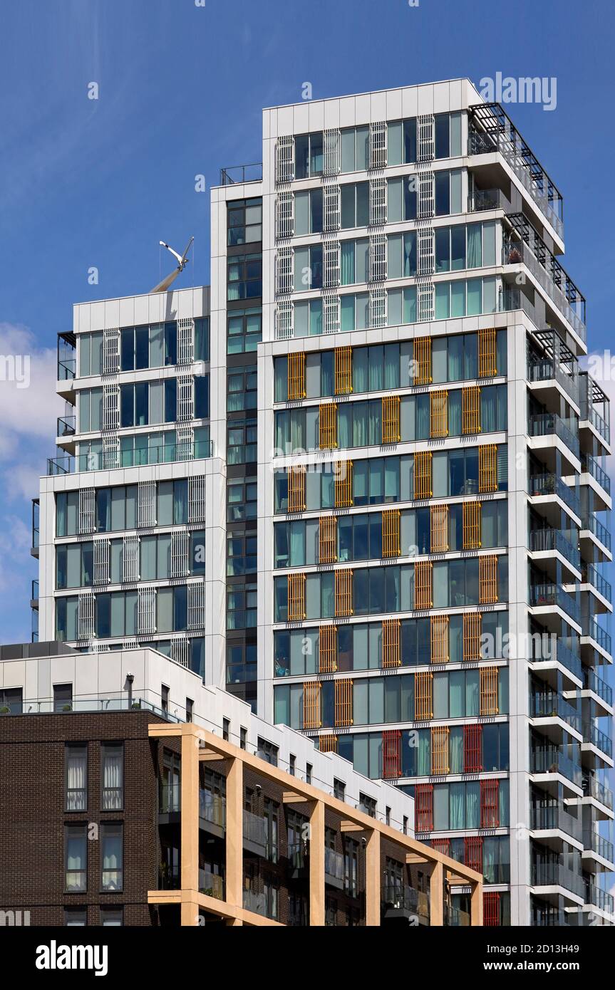 Residential development facade. London cityscape, streets and facades ...