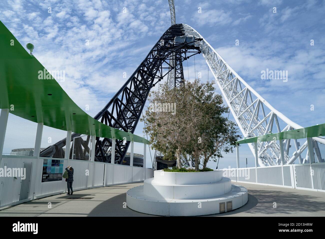 Matagarup Bridge, a suspension pedestrian bridge crossing the Swan ...