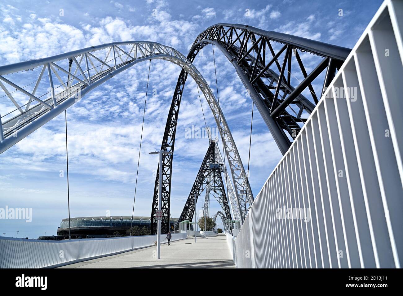 Matagarup Bridge, a suspension pedestrian bridge crossing the Swan ...