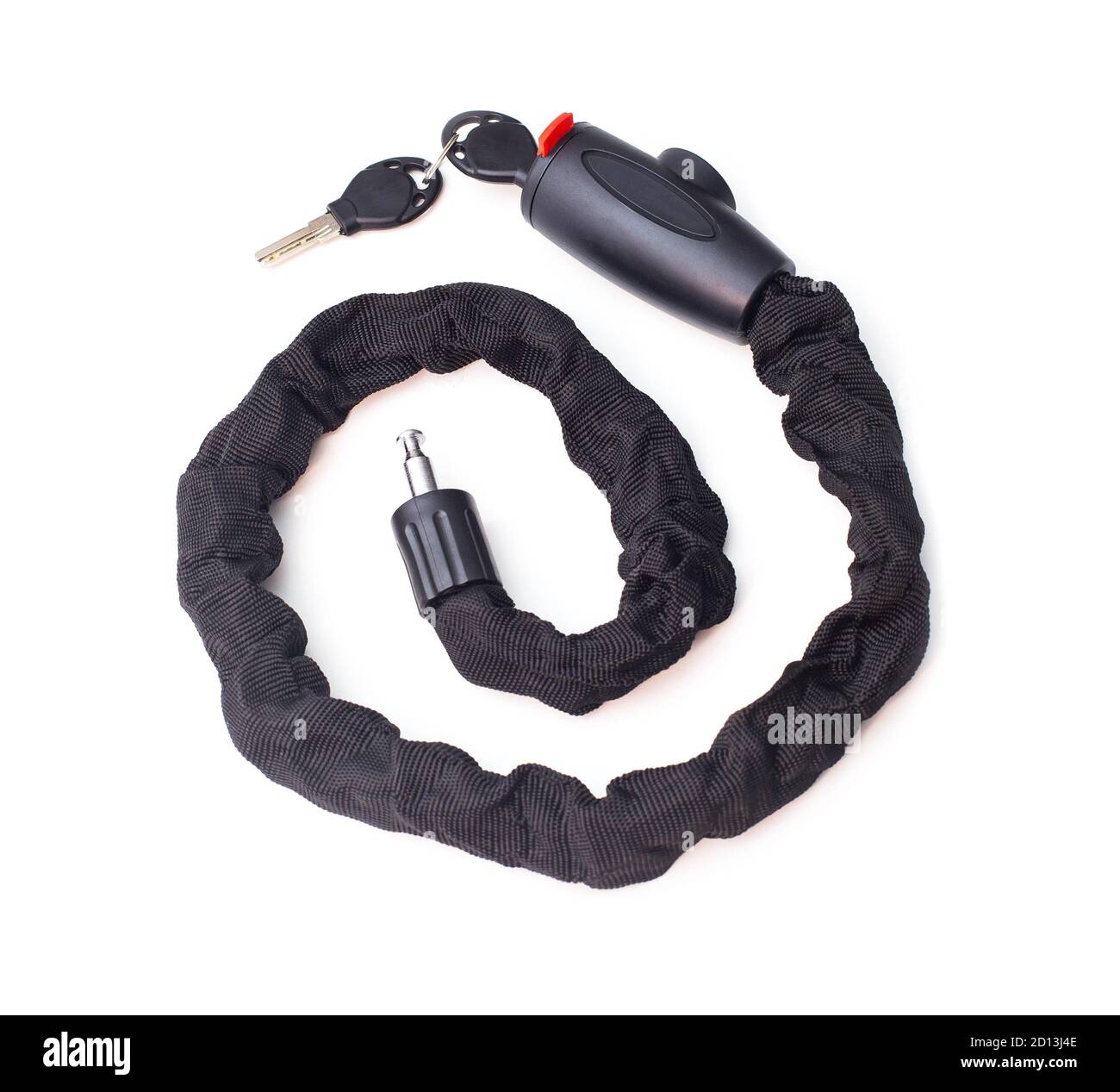 Anti-theft security lock for motorcycle and moped with key on white ...