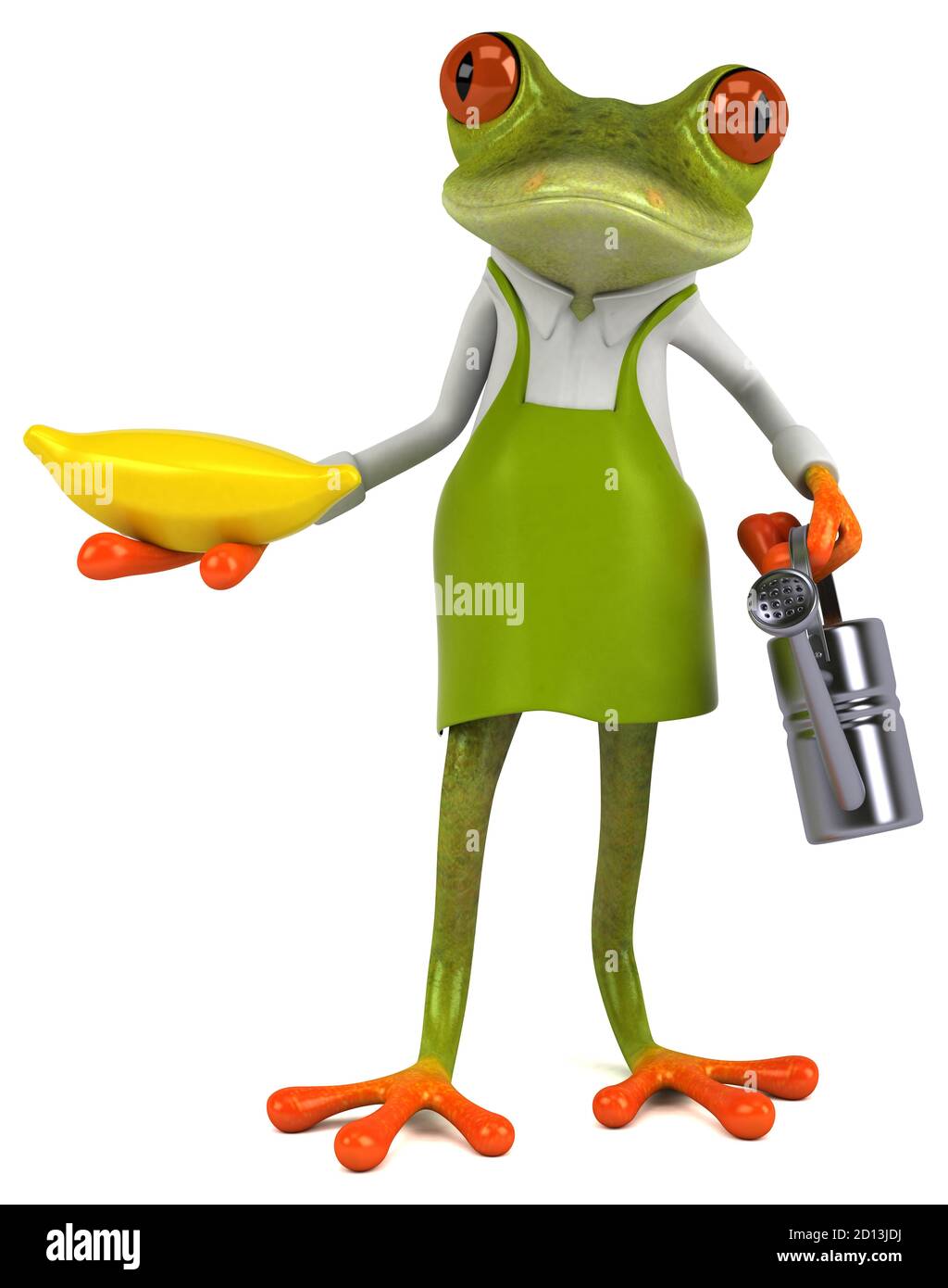 Fun frog gardener - 3D Illustration Stock Photo - Alamy