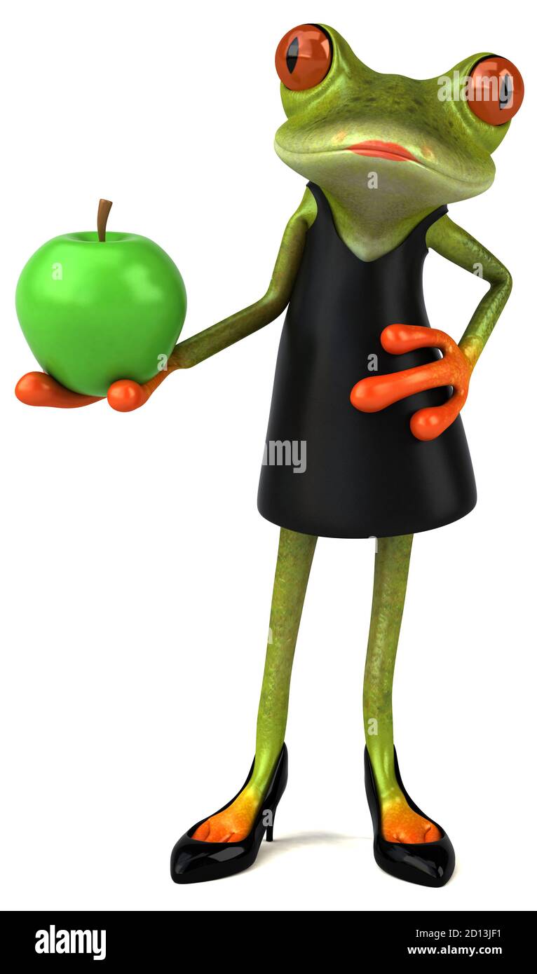 Fun frog - 3D Illustration Stock Photo - Alamy