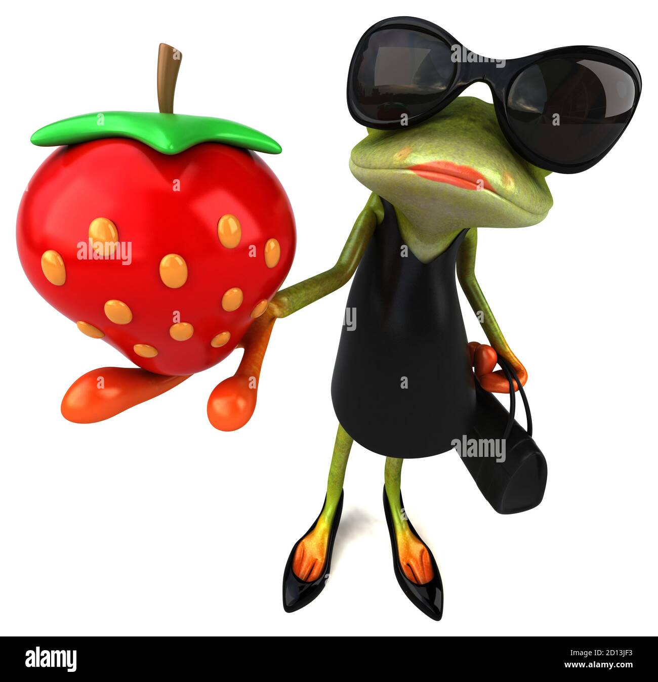 Fun frog - 3D Illustration Stock Photo - Alamy