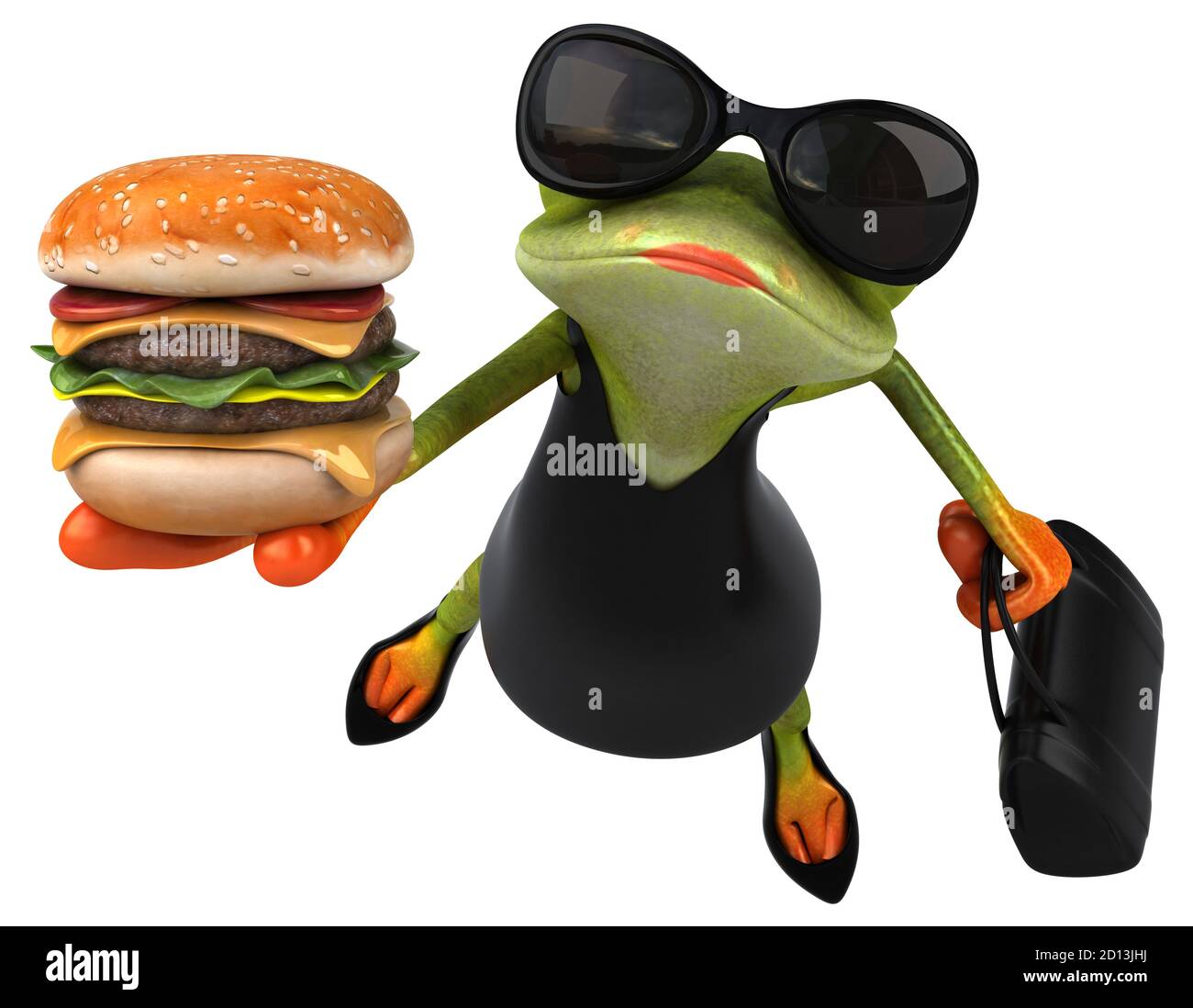 Fun frog - 3D Illustration Stock Photo - Alamy