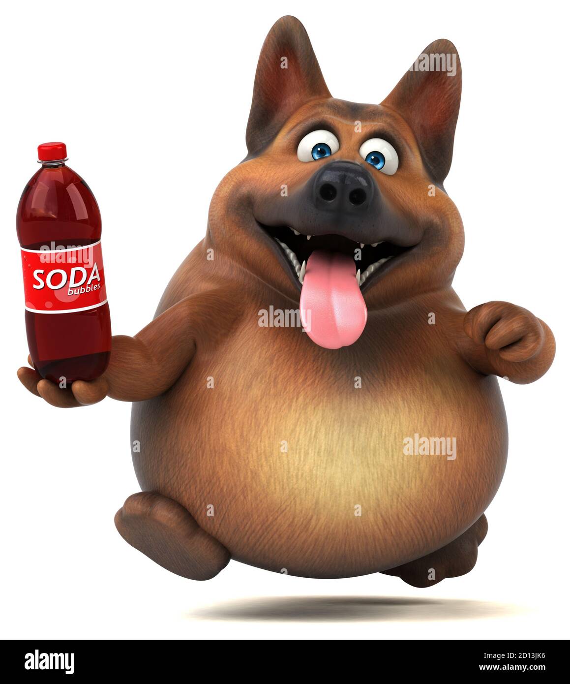 Fun german shepherd dog - 3D Illustration Stock Photo - Alamy