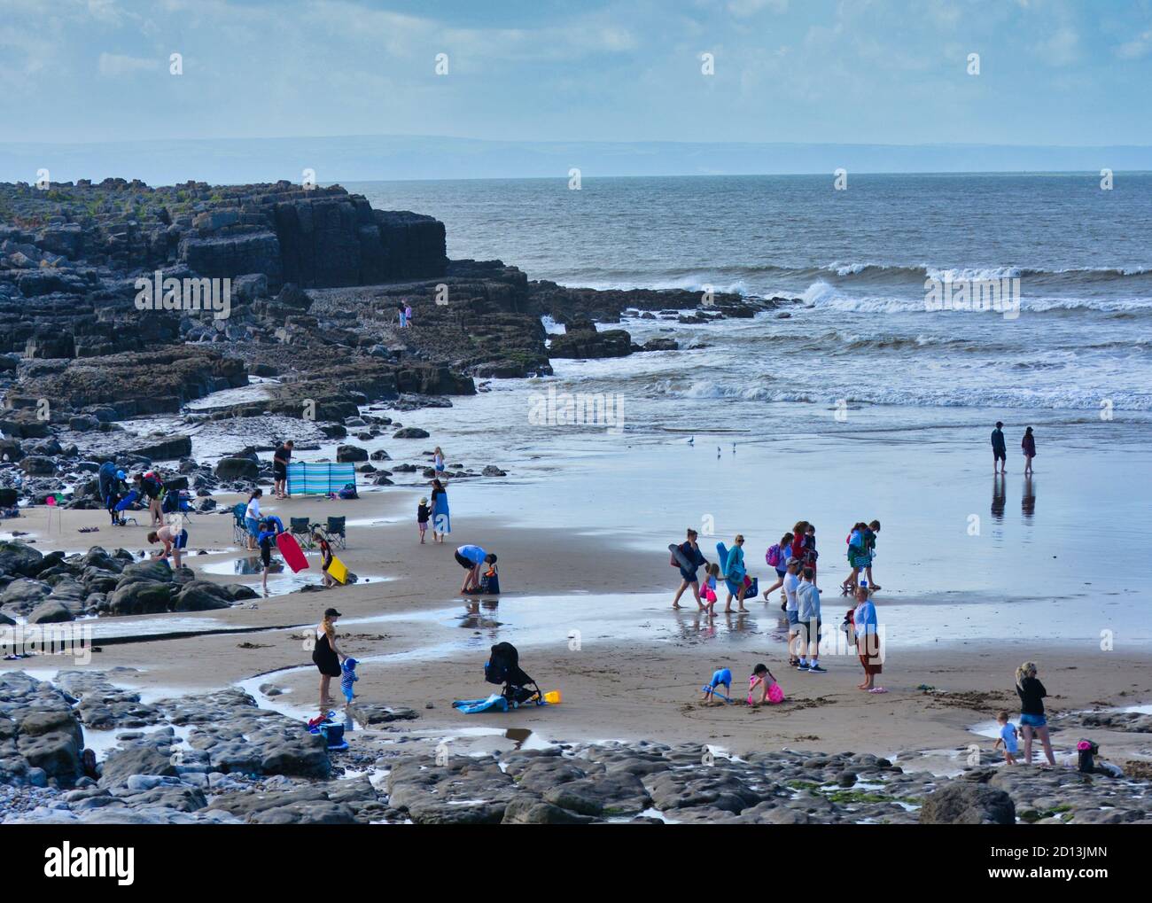 Rest Bay beach in Wales during pandemic times Stock Photo - Alamy