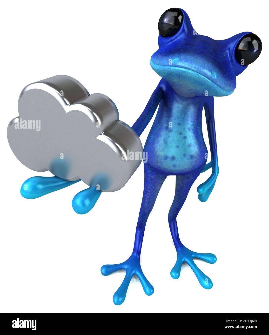 Fun blue frog - 3D Illustration Stock Photo - Alamy