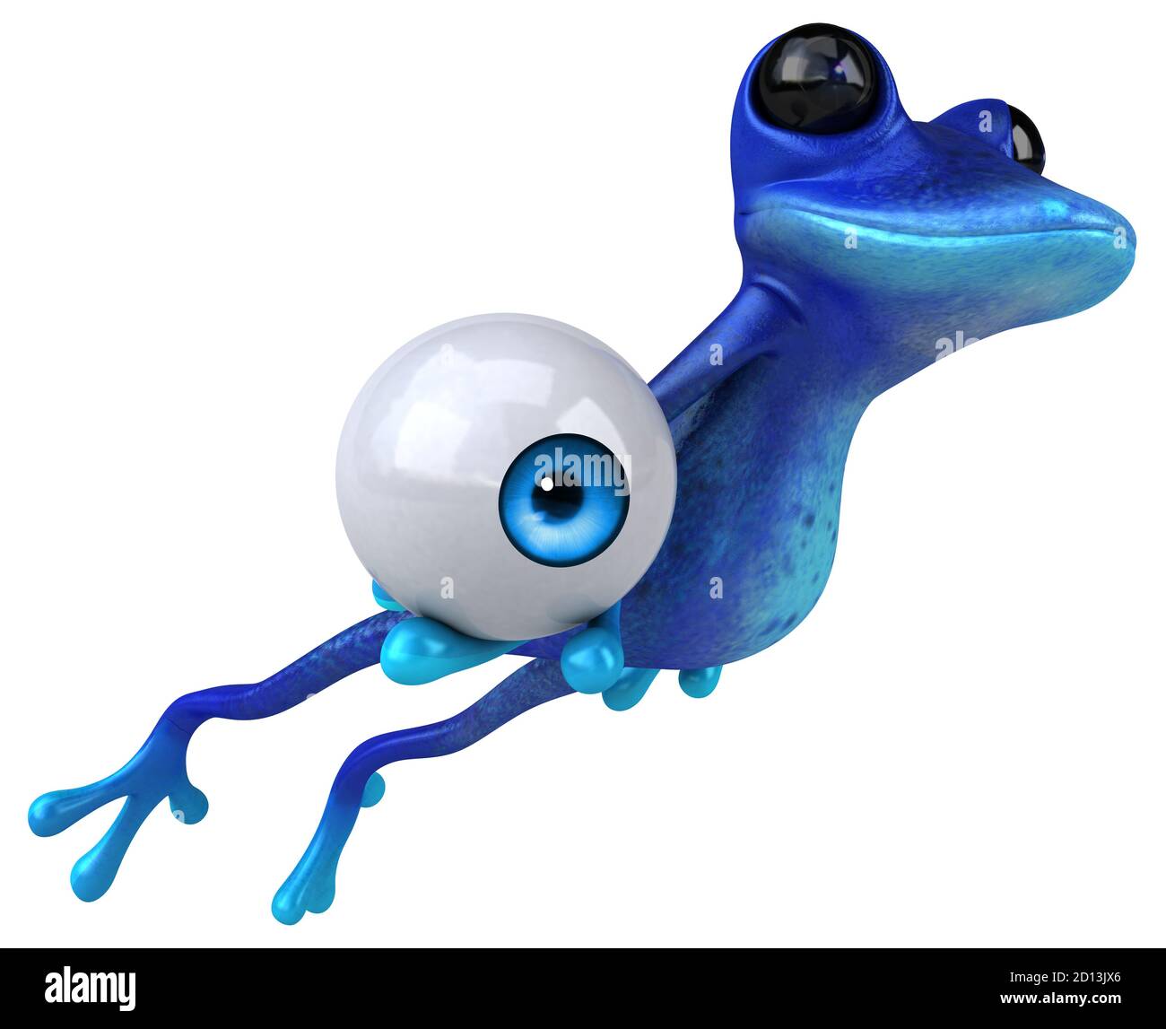 Fun blue frog - 3D Illustration Stock Photo - Alamy