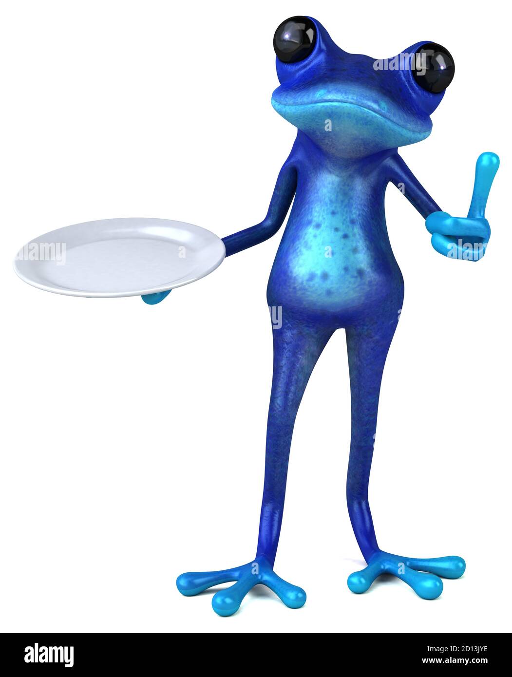 Fun blue frog - 3D Illustration Stock Photo - Alamy