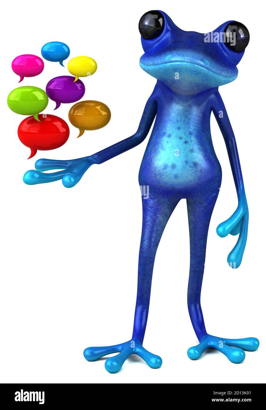 Fun blue frog - 3D Illustration Stock Photo - Alamy