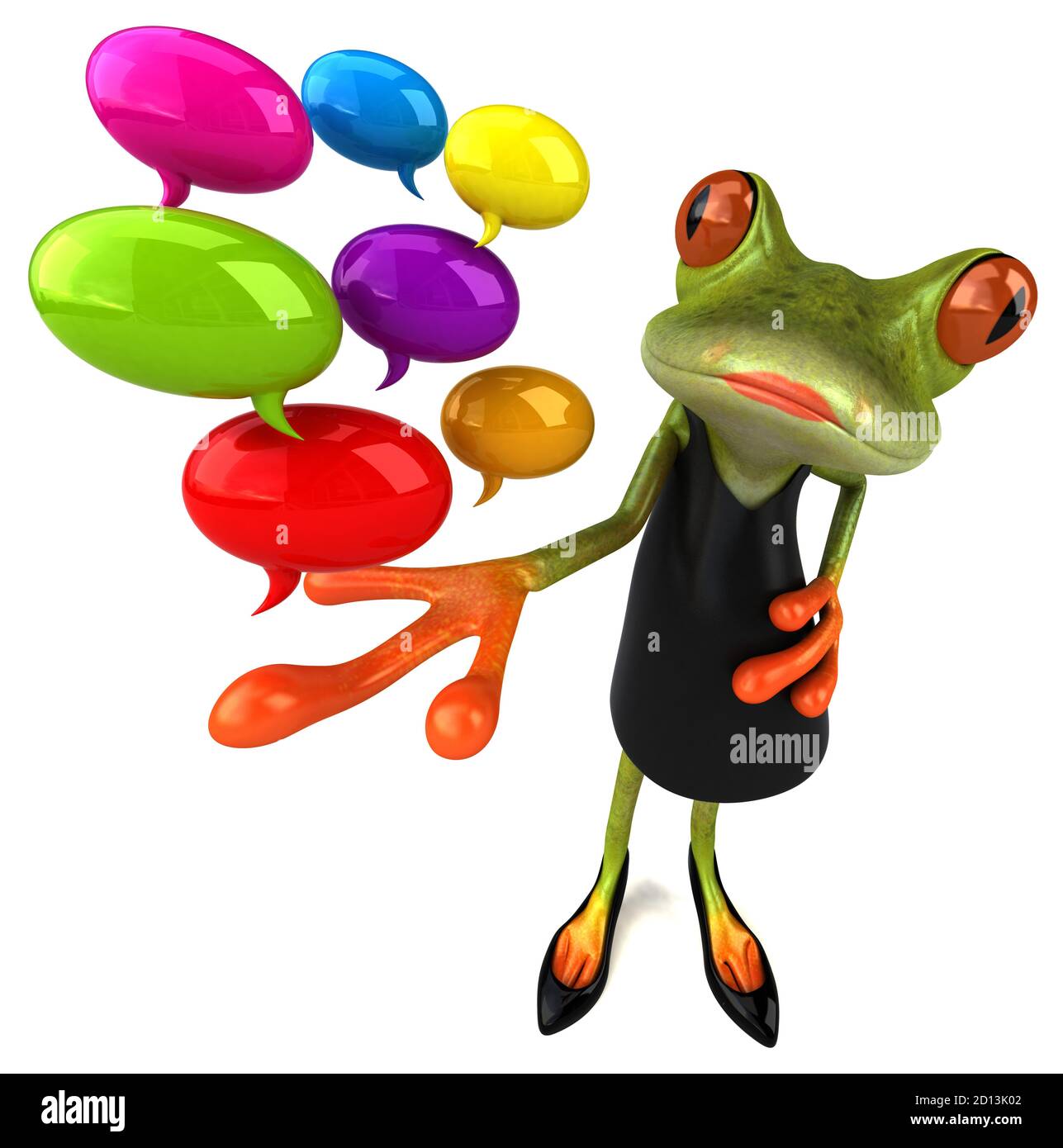 Fun frog - 3D Illustration Stock Photo - Alamy