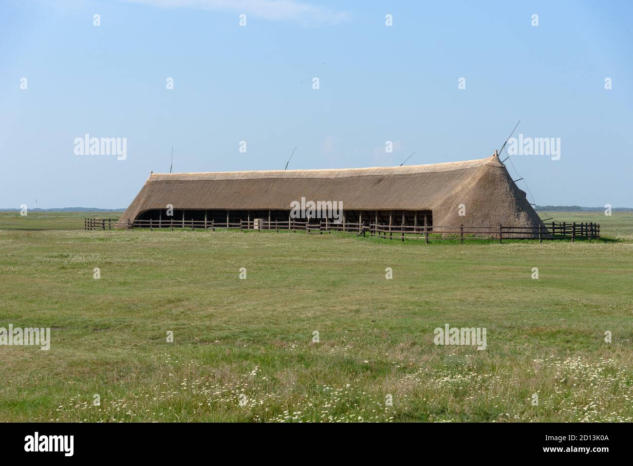 A thatched-roof barn in Hortobagy National Park in Hungary Stock Photo ...