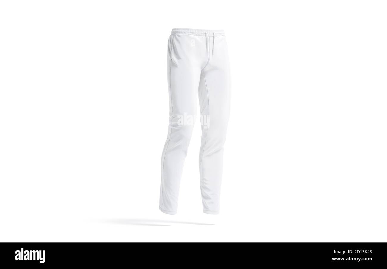 Blank white sport pants mock up, side view Stock Photo - Alamy
