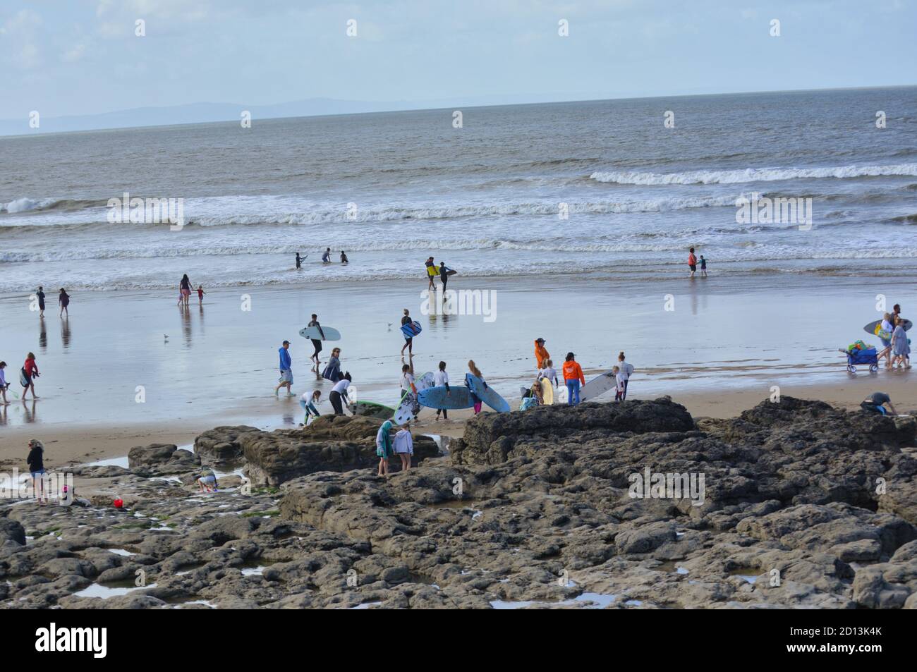 Rest Bay beach in Wales during pandemic times Stock Photo - Alamy