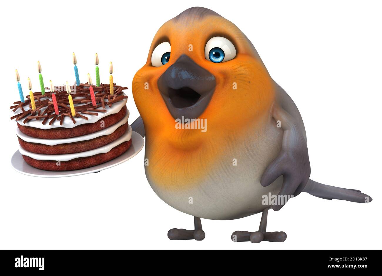 Fun bird - 3D Illustration Stock Photo - Alamy
