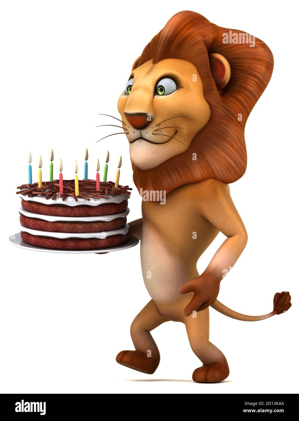Fun lion - 3D Illustration Stock Photo - Alamy