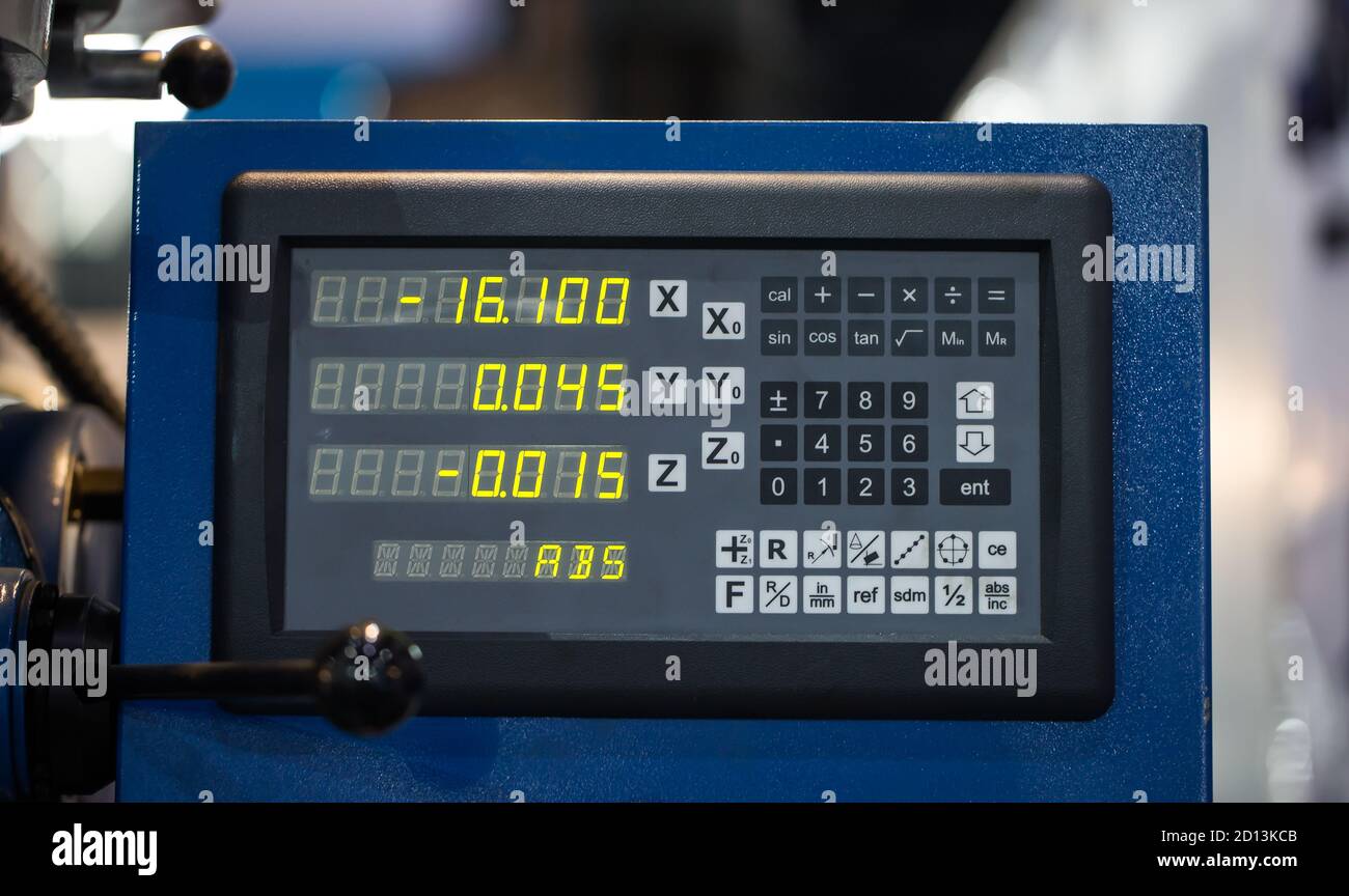 Control panel of CNC machine. Industrial machinery Stock Photo - Alamy