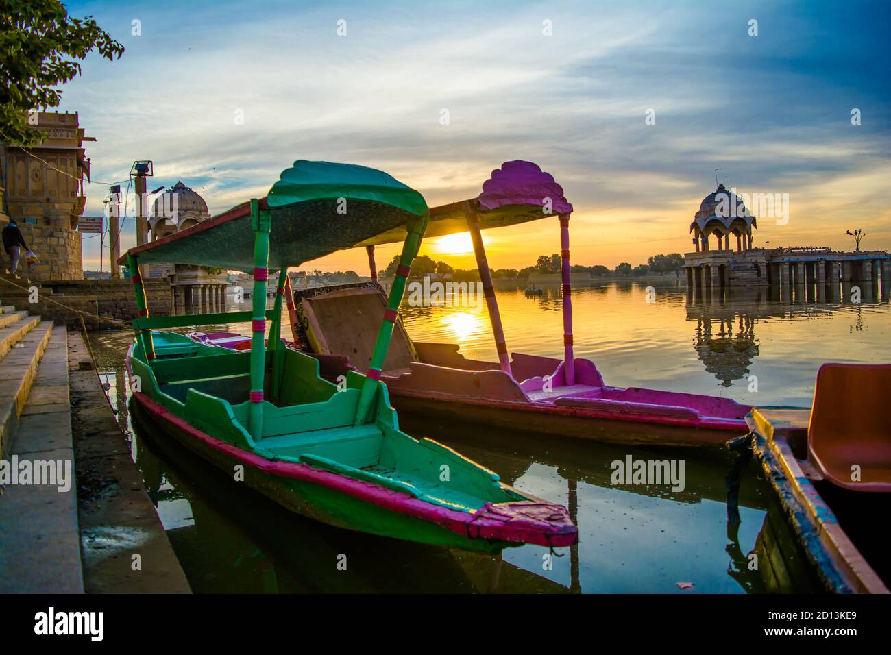 Gadsisar Sagar Lake in Jaisalmer Rajasthan, Beautiful view of Sunrise ...
