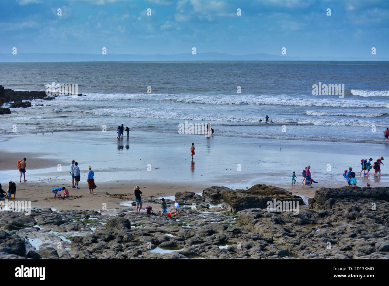 Rest Bay beach in Wales during pandemic times Stock Photo - Alamy