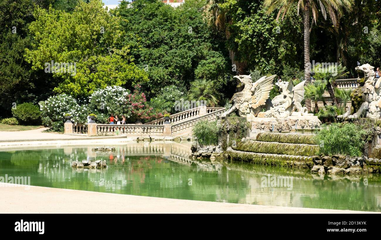 Fountain at Parc de la Ciutadella. Citadel park, Barcelona Stock Photo ...