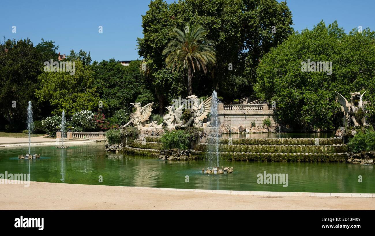 Fountain at Parc de la Ciutadella. Citadel park, Barcelona Stock Photo ...