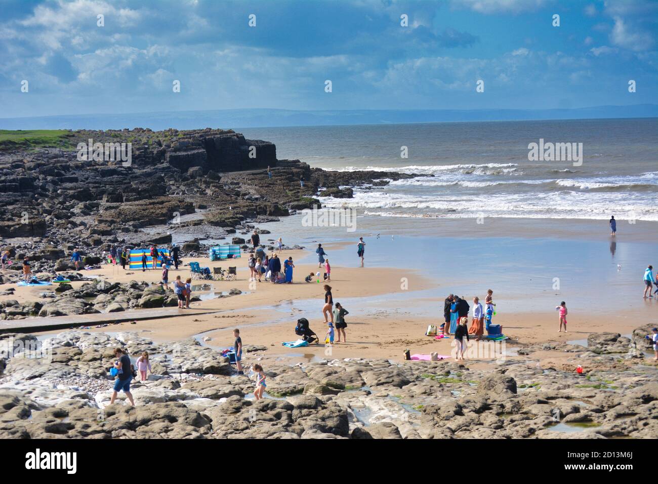 Rest Bay beach in Wales during pandemic times Stock Photo - Alamy