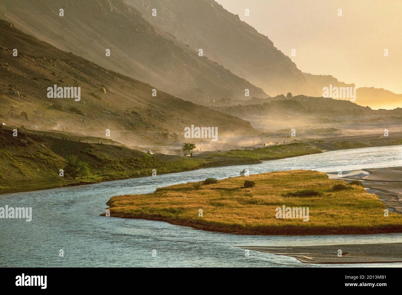 landscapes with mountains and rays in mountains of northern areas of ...