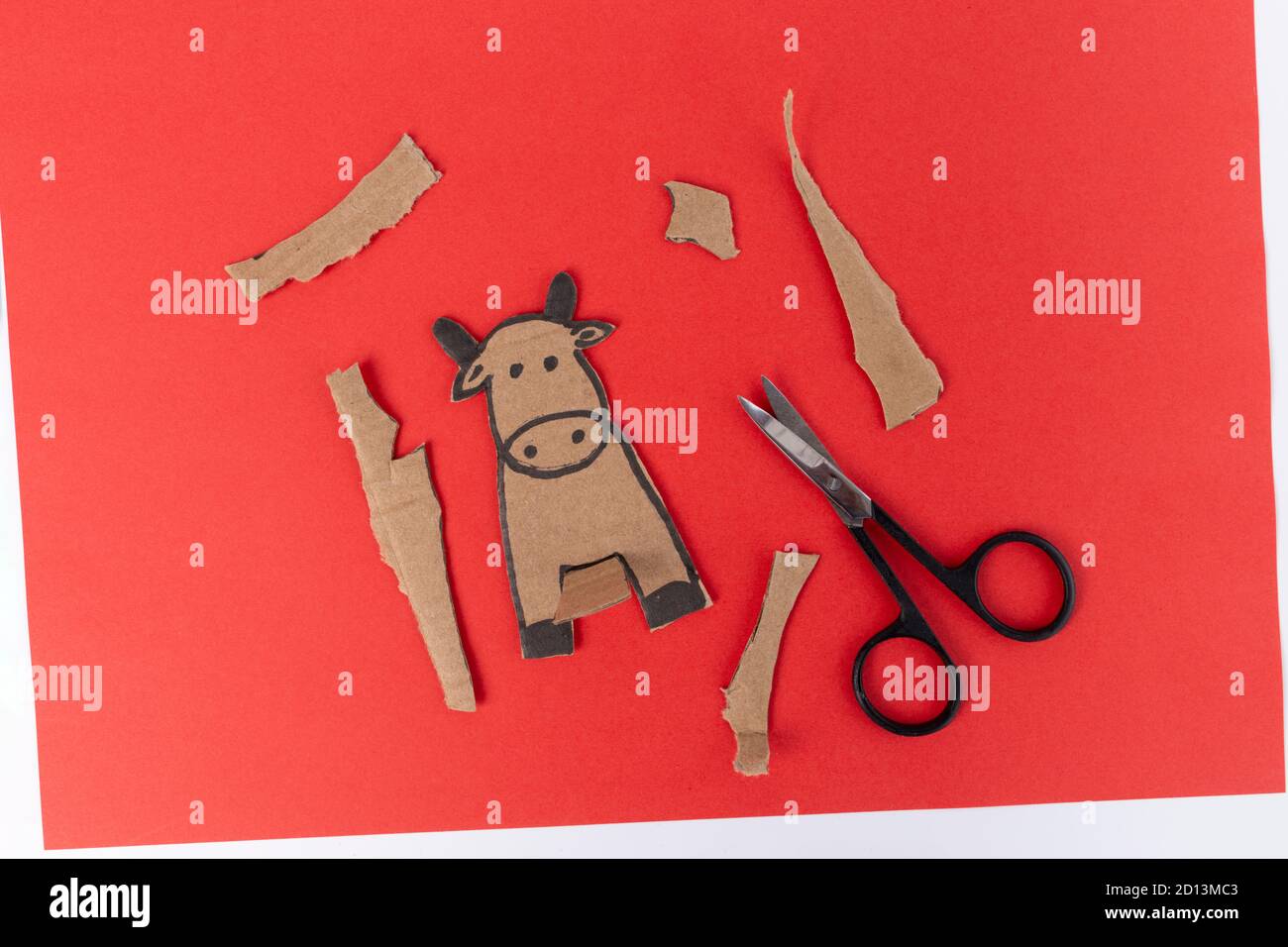 Step by step instructions for creating a paper cow or bull, Children ...