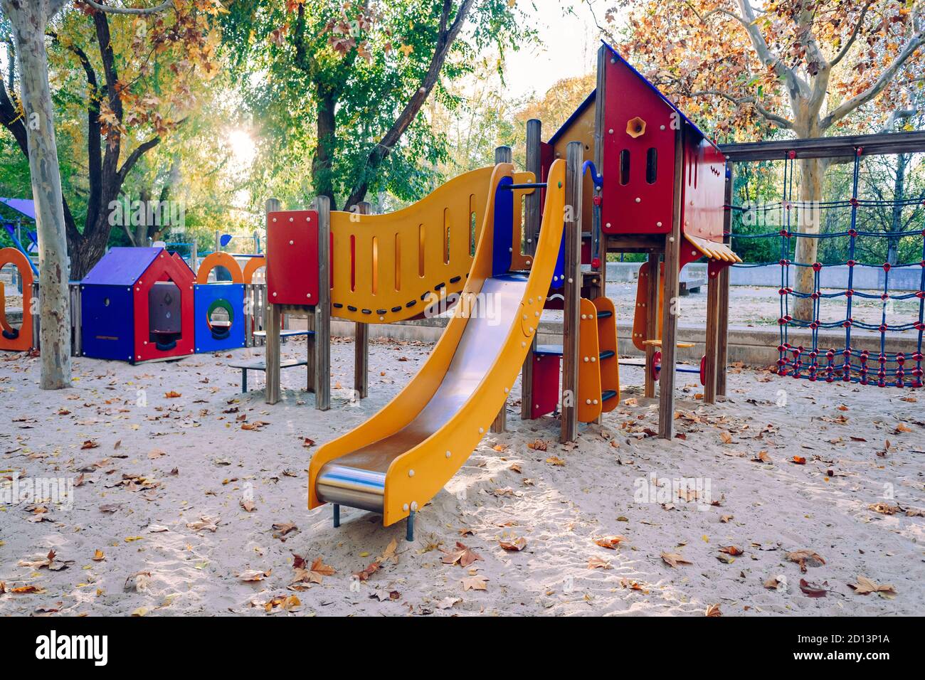 Playground with sand to develop and relax children Stock Photo - Alamy