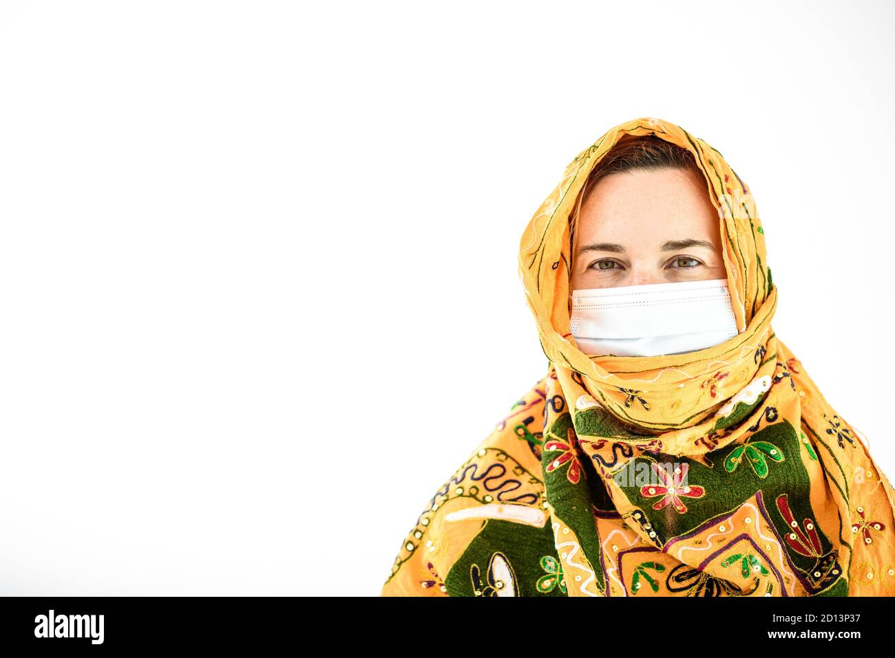 Muslim woman with face mask hi-res stock photography and images - Alamy