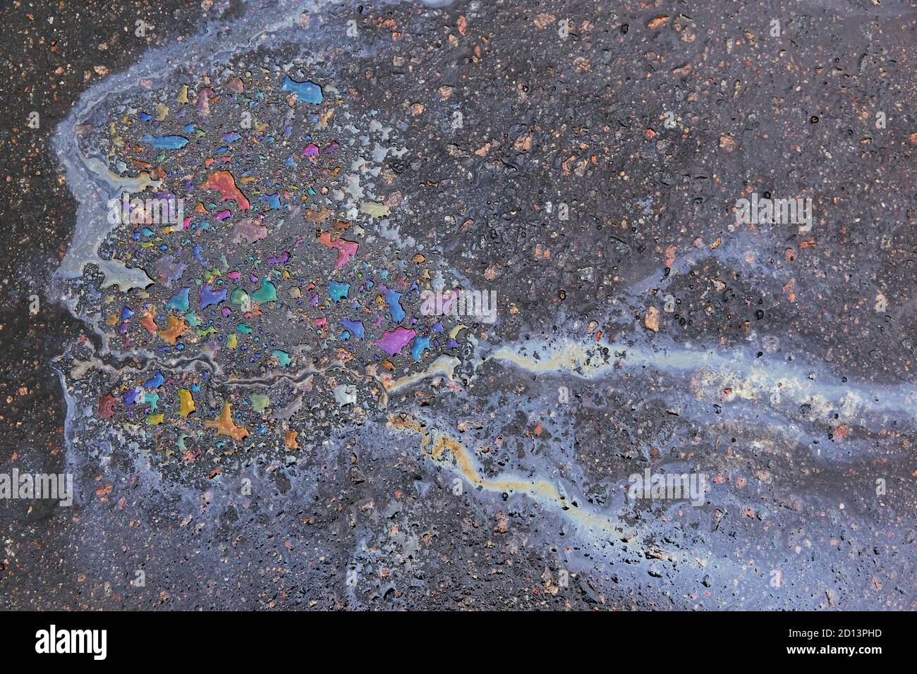 Oil stain on asphalt as texture or background Stock Photo - Alamy
