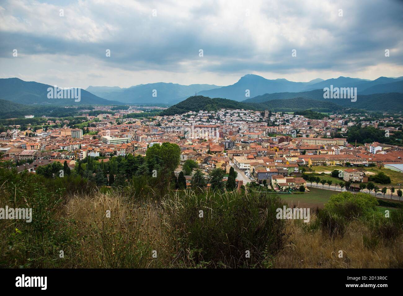 View of the city Olot, Girona, Spain Stock Photo - Alamy