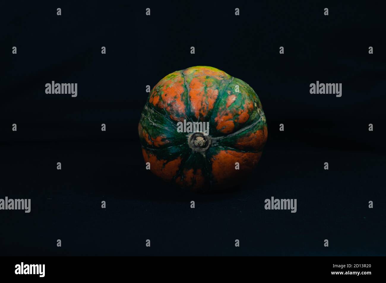 Colorful bottom of the pumpkin on a black background Stock Photo - Alamy