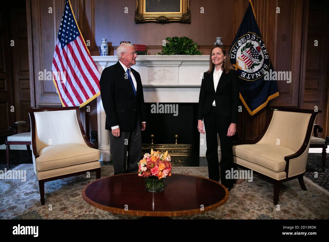 United States Supreme Court nominee Amy Coney Barrett meets with United ...